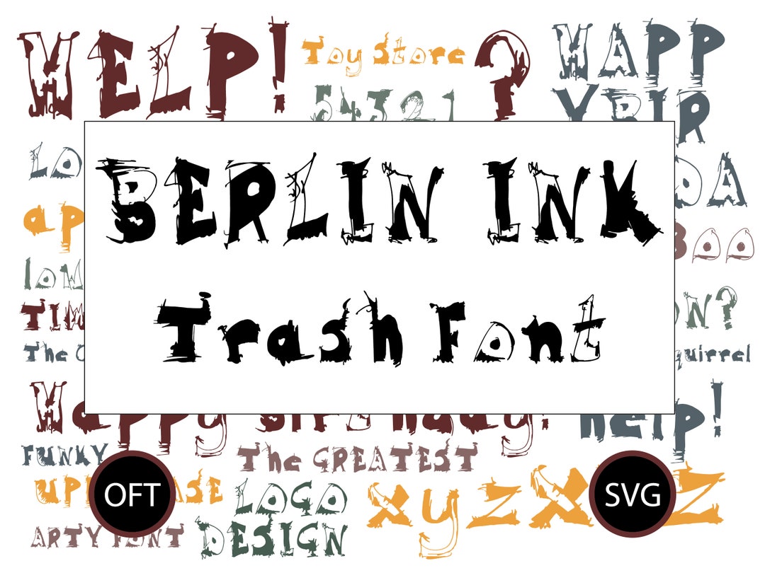 Berlin Ink Creative Sketchy Trash Font in Hand Drawn Style OFT, SVG - Etsy