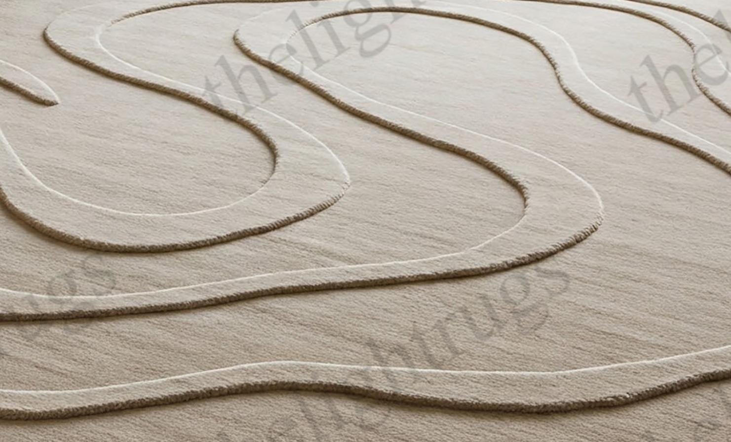 Hand-tufted Wool Rug: 3D High-low Texture, Modern Minimalist Design - Etsy