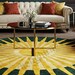 Emerald & Gold Wool Rug: Hand-tufted Round Sunburst Design - Etsy