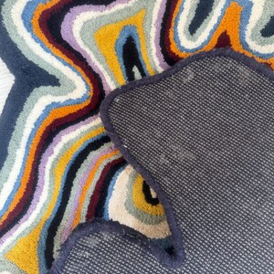 Paint Splatter Galaxy Psychedelic, Irregular Shape Hand-tufted 100% ...