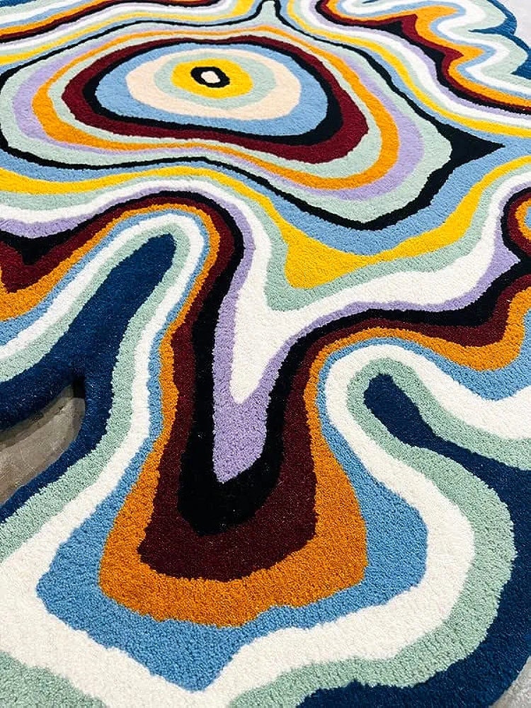 Paint Splatter Galaxy Psychedelic, Irregular Shape Hand-tufted 100% ...