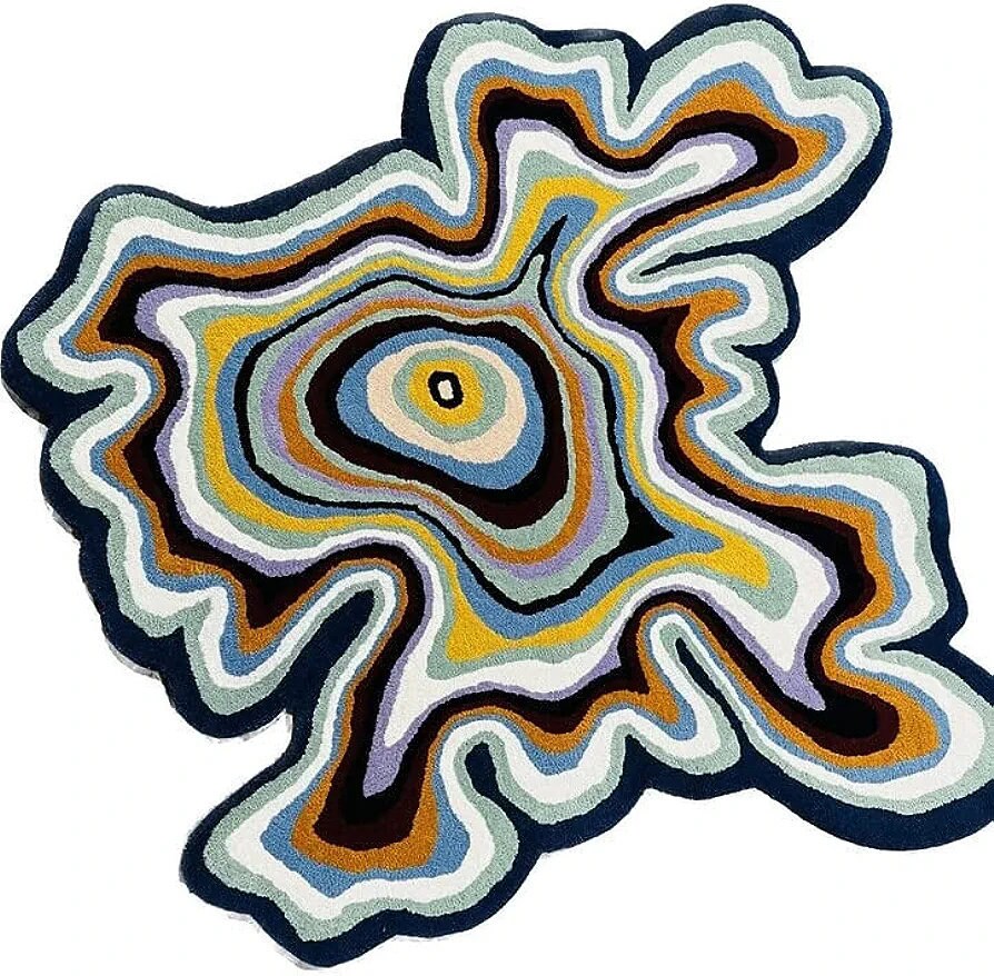 Paint Splatter Galaxy Psychedelic, Irregular Shape Hand-tufted 100% ...