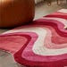 4x6 Wavy Red Abstract Rug – Modern Floor Art for Kids Room, Playroom ...