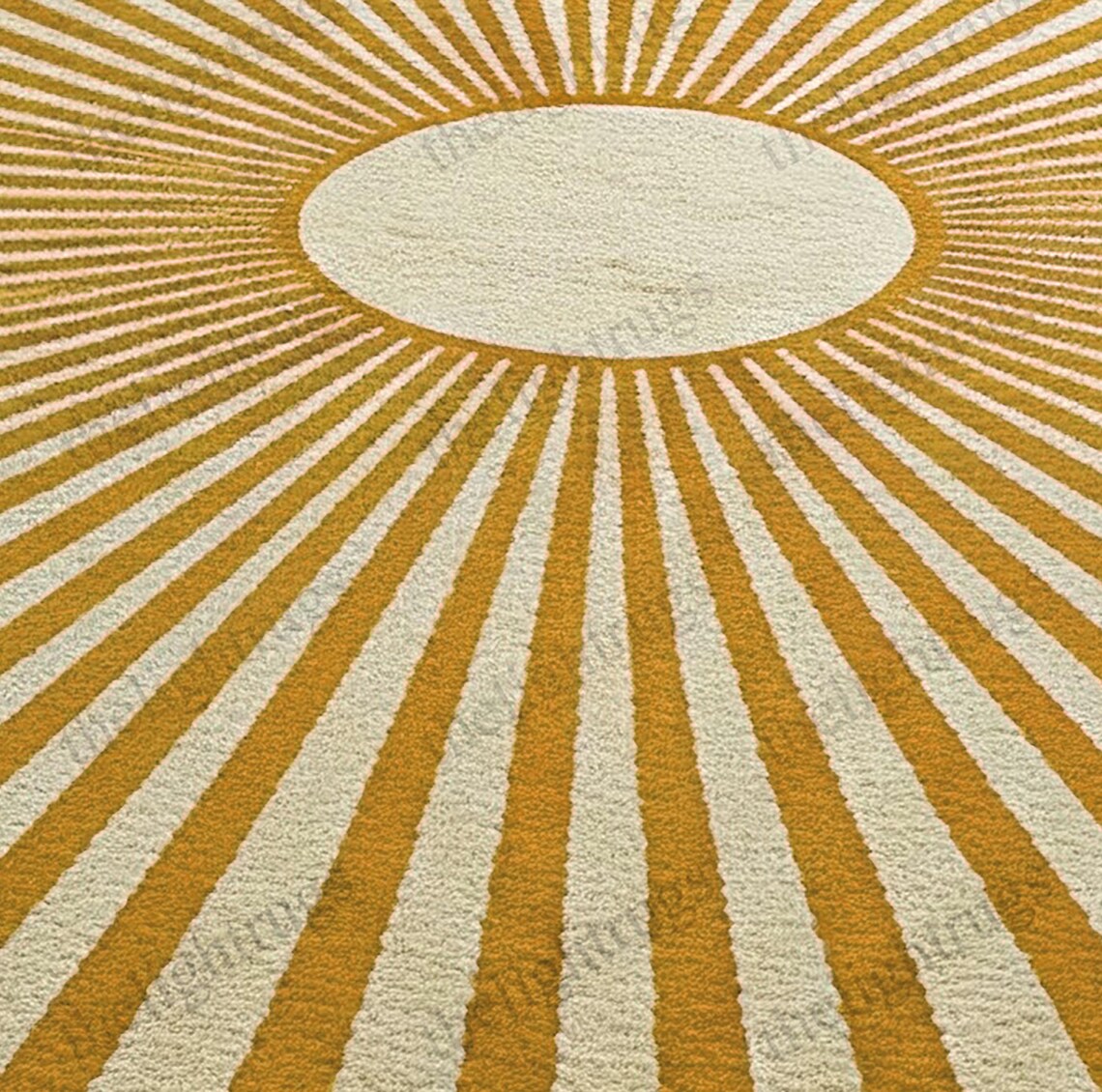 Hand Tufted Wool Round Rug: Sunburst Pattern, Modern Decor - Etsy