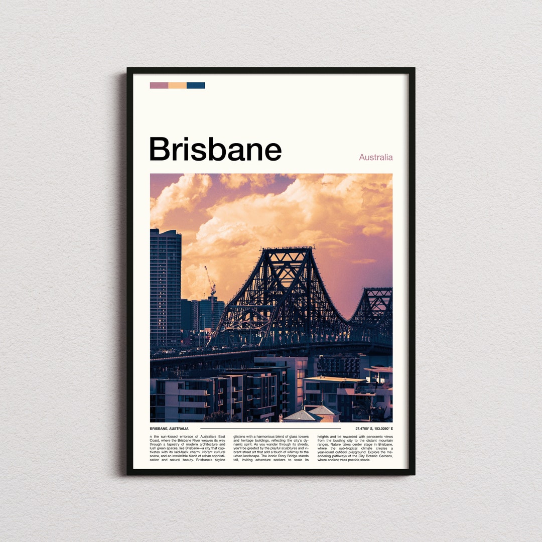Brisbane Print, Brisbane Poster, Brisbane Wall Art, Australia Art Print ...