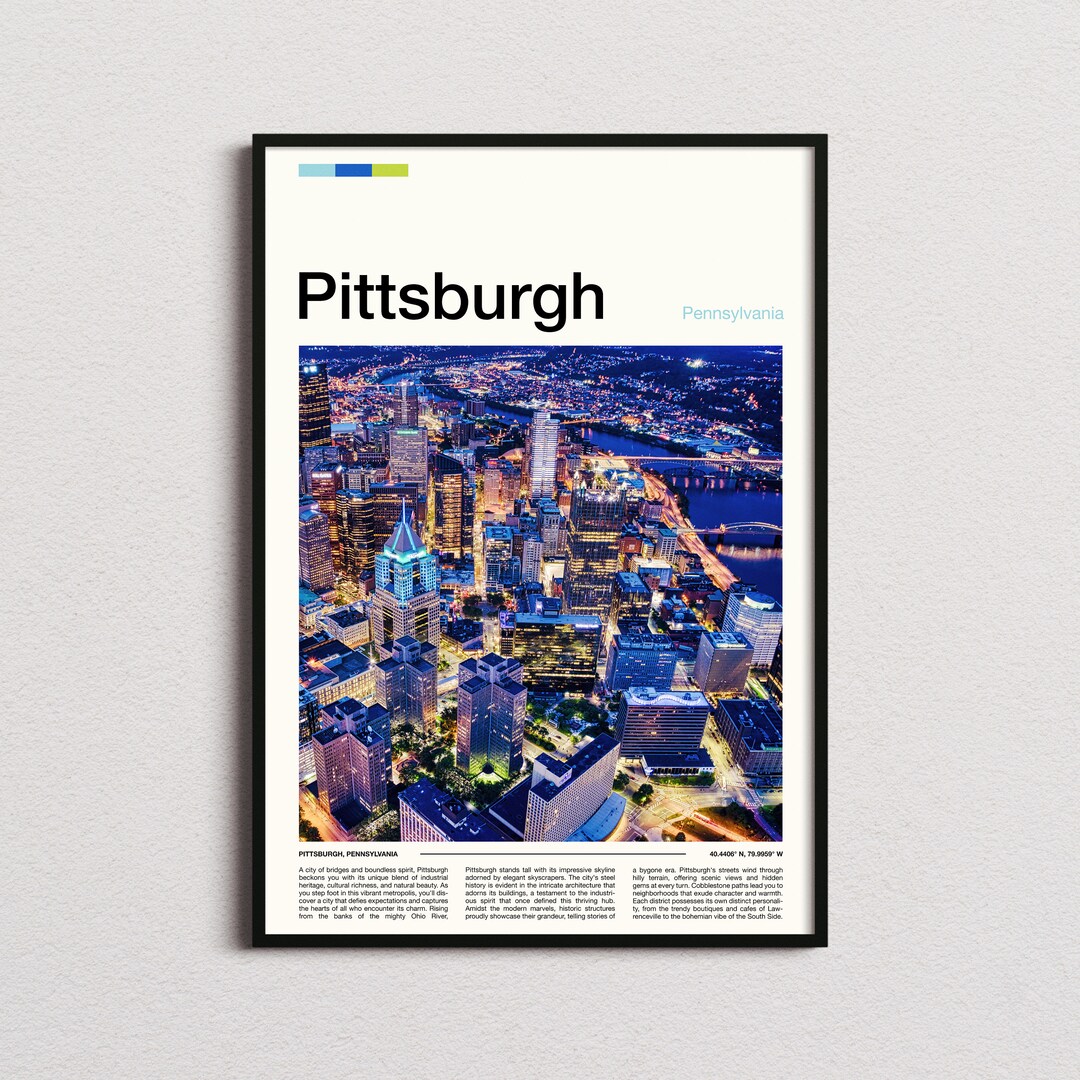 Pittsburgh Print, Pittsburgh Poster, Pittsburgh Wall Art, Pennsylvania ...