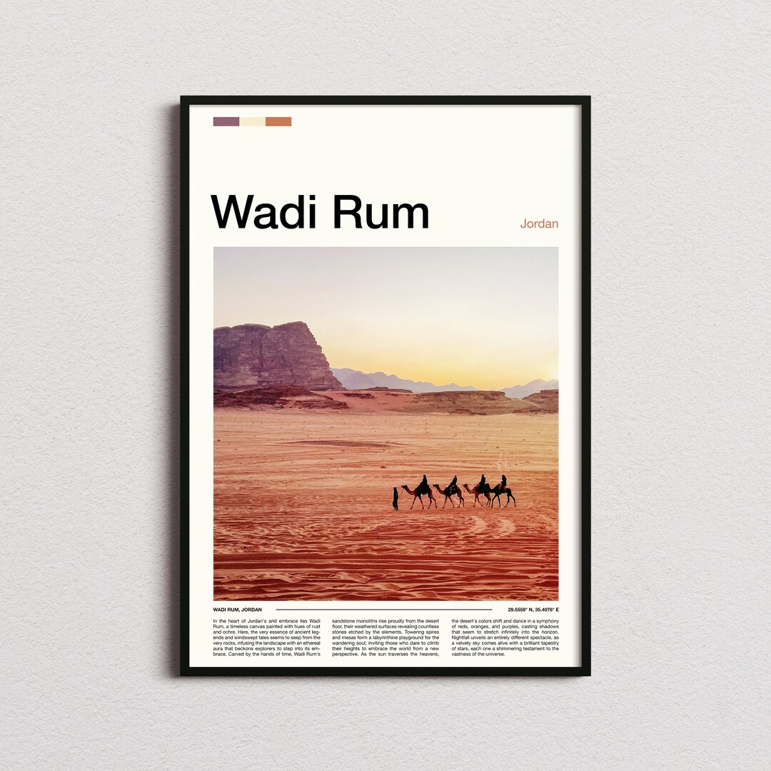 Wadi Rum Print, Jordan Poster, Wadi Rum Wall Art, Wadi Rum Art Print ...