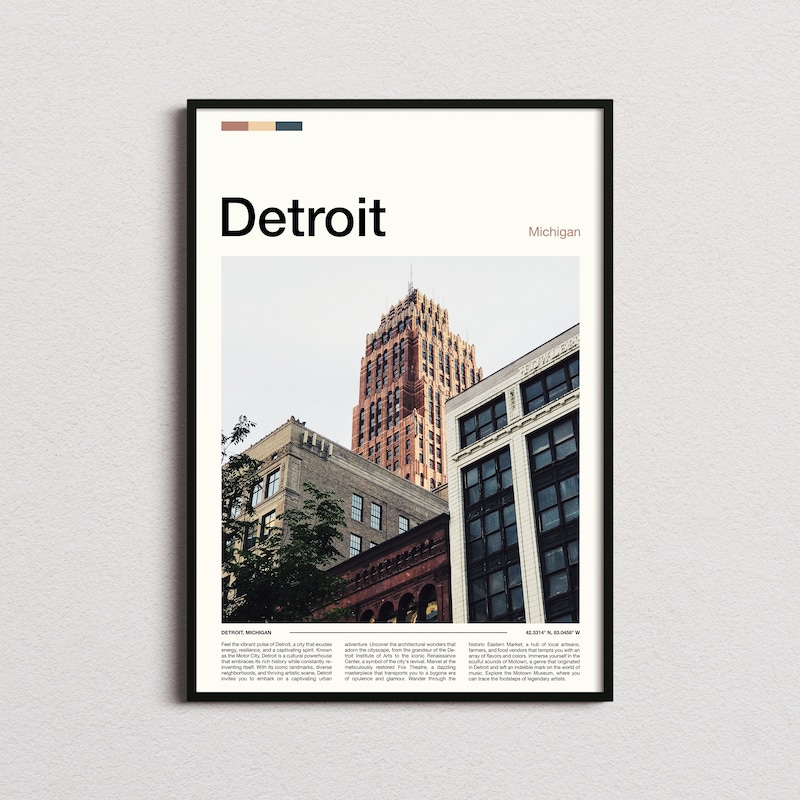 Detroit Poster - Etsy