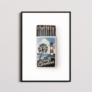 South Carolina Matchbox Print, South Carolina Print, South Carolina ...