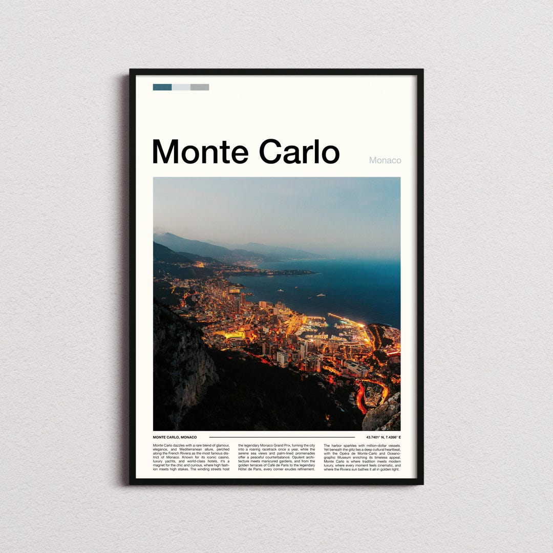 Monte Carlo Print, Monte Carlo Poster, Monte Carlo Wall Art, Monte ...