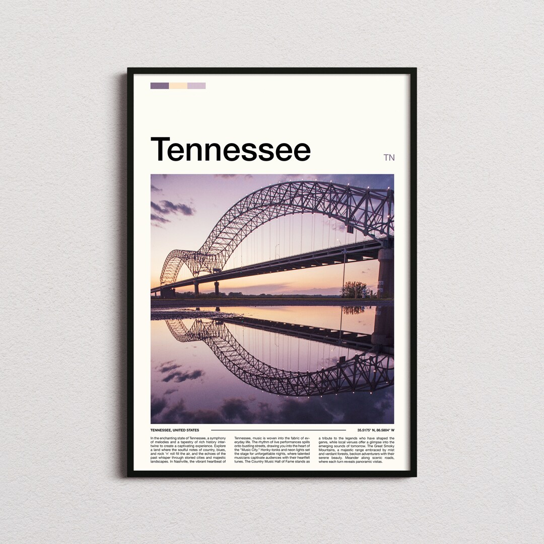 Tennessee Print, Tennessee Poster, Tennessee Wall Art, Tennessee Art ...