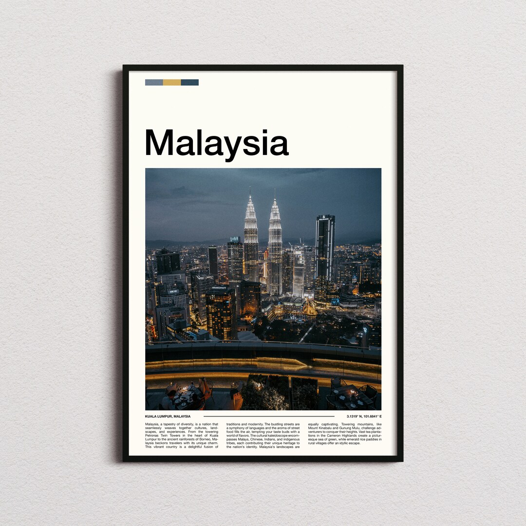 Malaysia Print, Malaysia Poster, Malaysia Wall Art, Malaysia Art Print ...