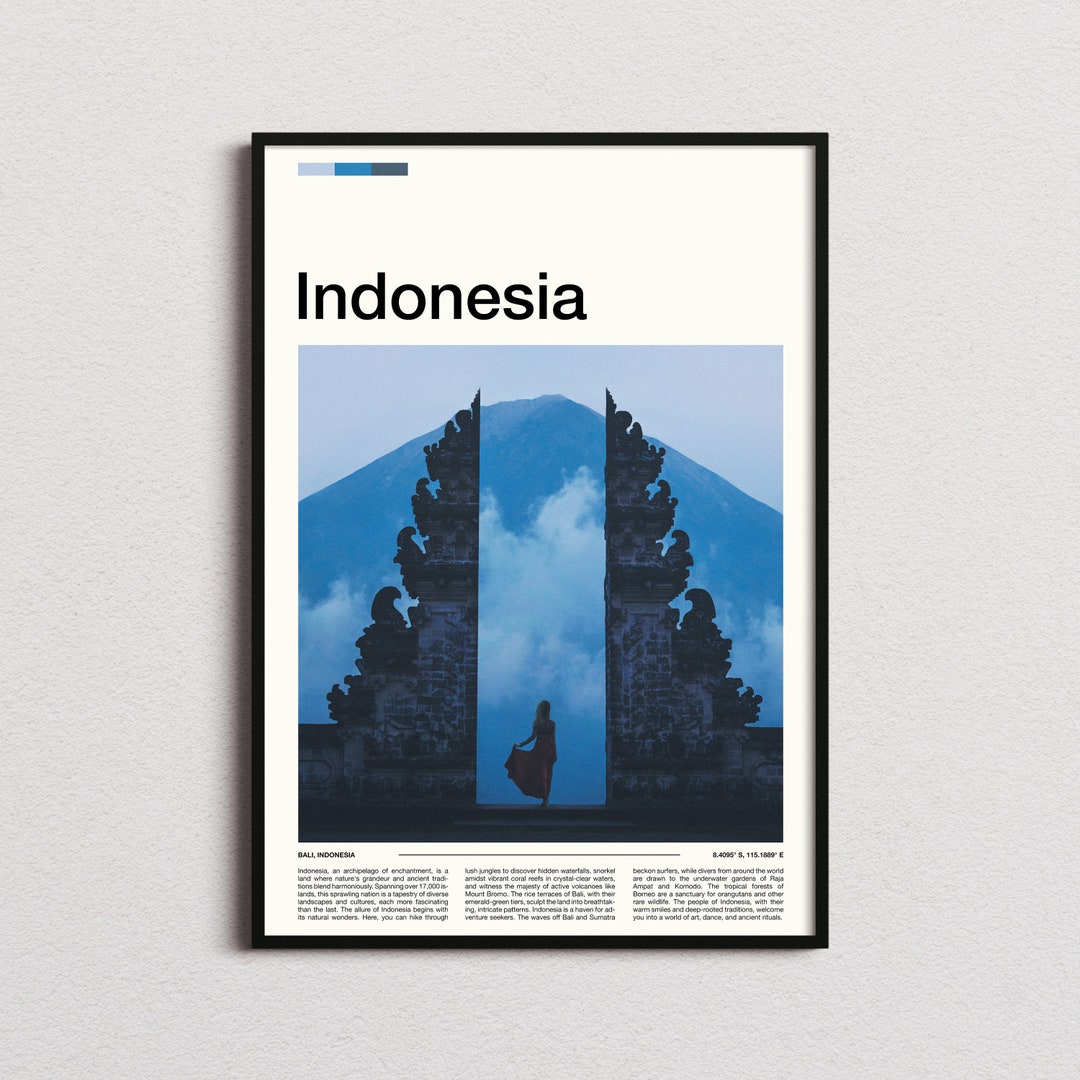 Indonesia Print, Indonesia Poster, Indonesia Wall Art, Indonesia Art ...