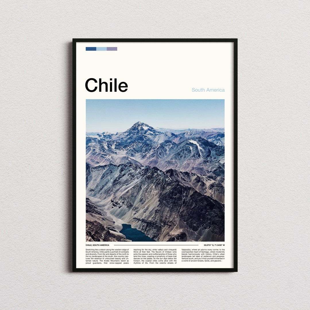 Chile Print, Chile Poster, Chile Wall Art, Chile Art Print, Chile Photo ...
