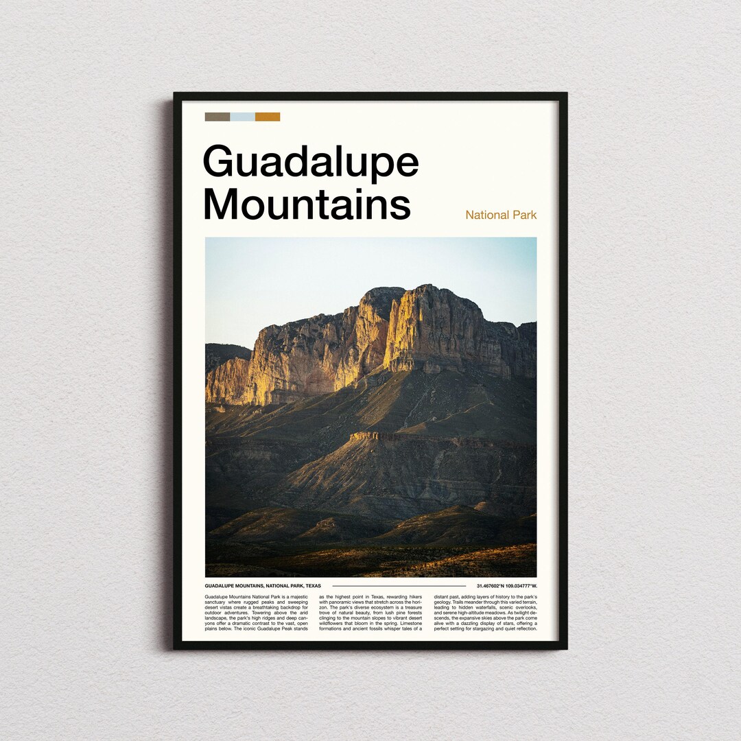 Guadalupe Mountains National Park Print, Guadalupe Mountains Poster ...