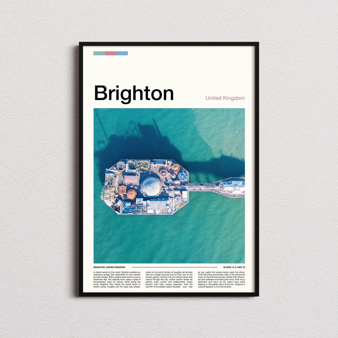 Brighton Print Brighton Poster Brighton Wall Art Brighton - Etsy