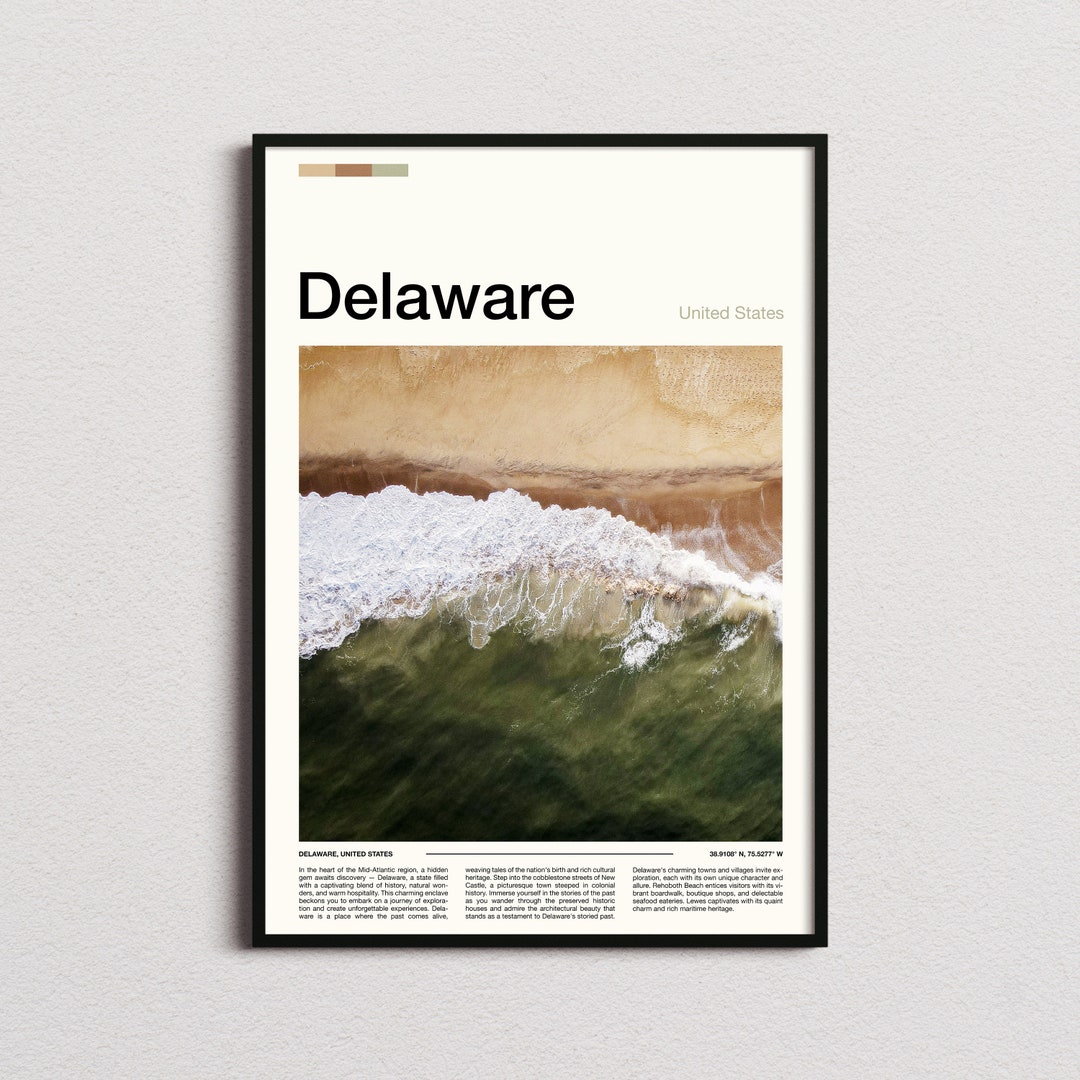 Delaware Print, Delaware Poster, Delaware Wall Art, Delaware Art Print ...