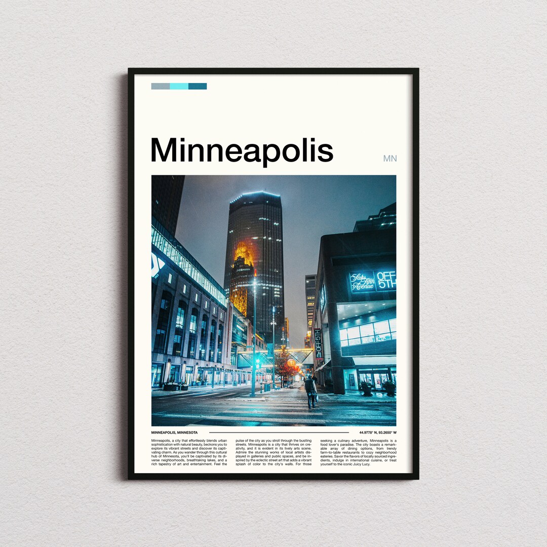 Minneapolis Print, Minneapolis Poster, Minneapolis Wall Art, Minnesota ...