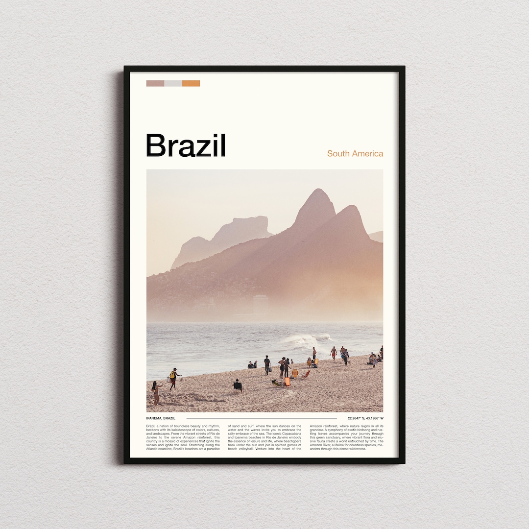 Brazil Print, Brazil Poster, Brazil Wall Art, Brazil Art Print, Brazil ...