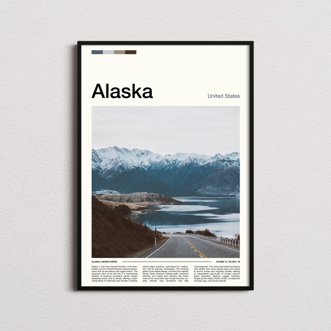 Alaska Print, Alaska Poster, Alaska Wall Art, Alaska Art Print, Alaska ...