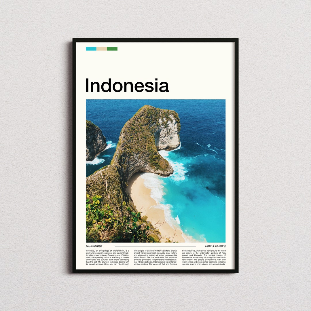 Indonesia Print, Indonesia Poster, Indonesia Wall Art, Indonesia Art ...