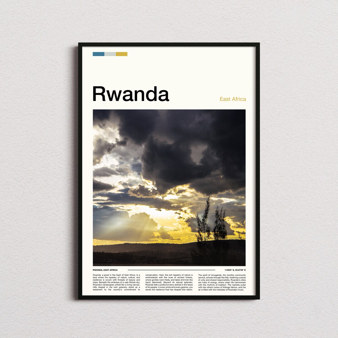 Rwanda Print, Rwanda Poster, Rwanda Wall Art, Rwanda Art Print, Rwanda ...