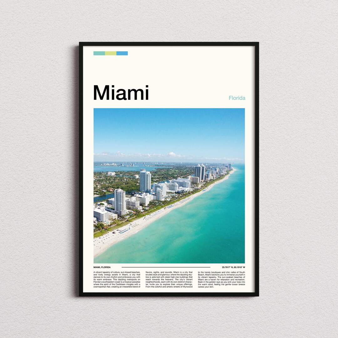 Miami Print, Miami Poster, Miami Wall Art, Miami Art Print, Miami Photo ...
