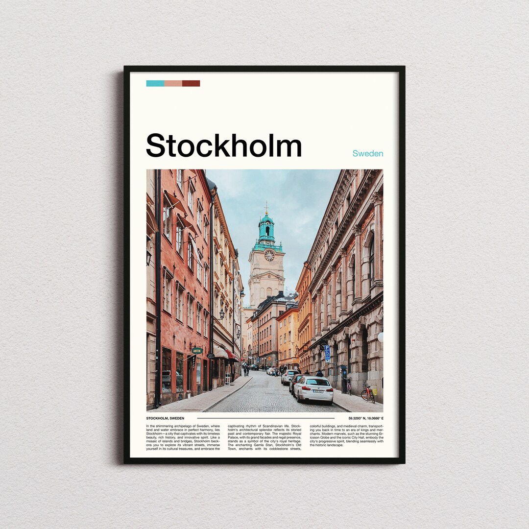 Stockholm Print, Stockholm Poster, Stockholm Wall Art, Sweden Art Print ...
