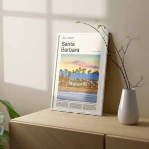 Santa Barbara Print, Santa Barbara Poster, Santa Barbara Wall Art ...