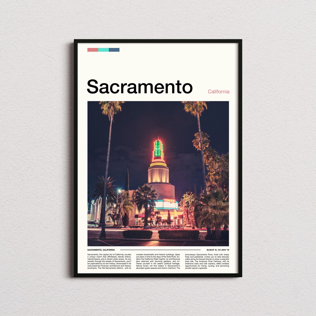Sacramento Print, Sacramento Poster, Sacramento Wall Art, California ...
