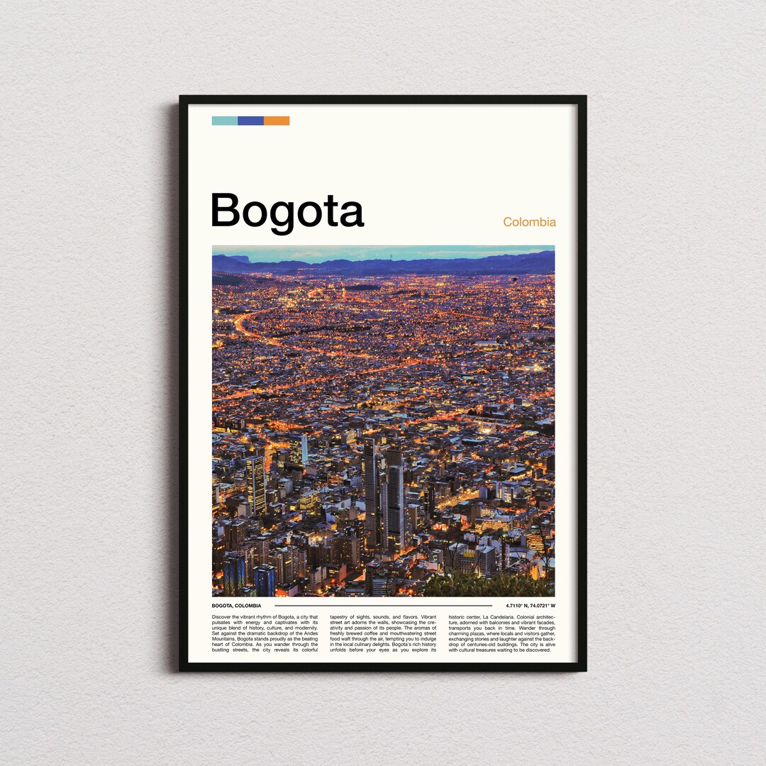 Bogota Print, Bogota Poster, Bogota Wall Art, Colombia Art Print ...
