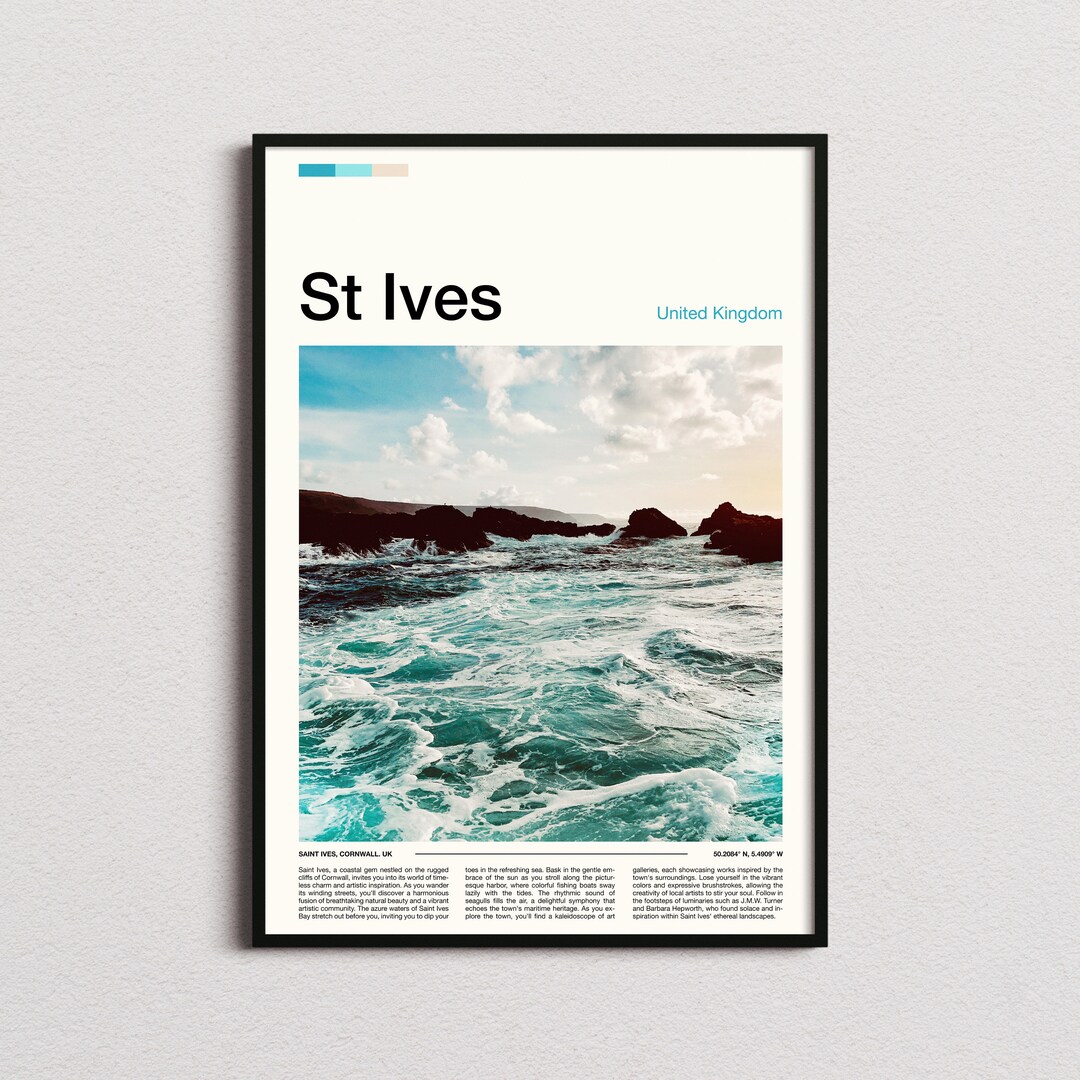St Ives Print, St Ives Poster, St Ives Wall Art, St Ives Art Print ...