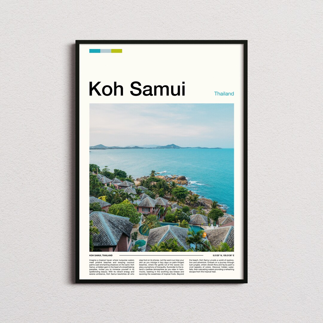 Koh Samui Print, Koh Samui Poster, Koh Samui Wall Art, Thailand Art ...