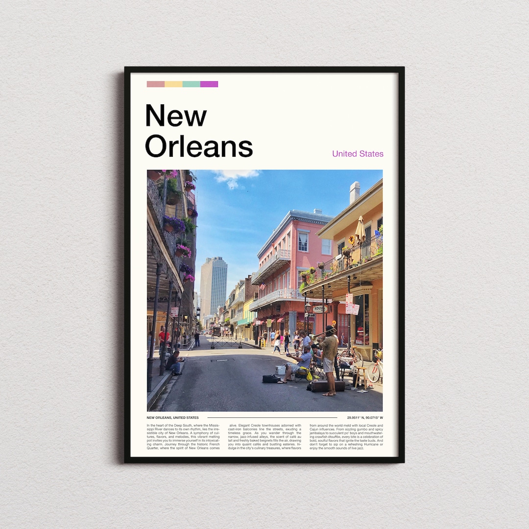 New Orleans Print, New Orleans Poster, New Orleans Wall Art, Louisiana ...