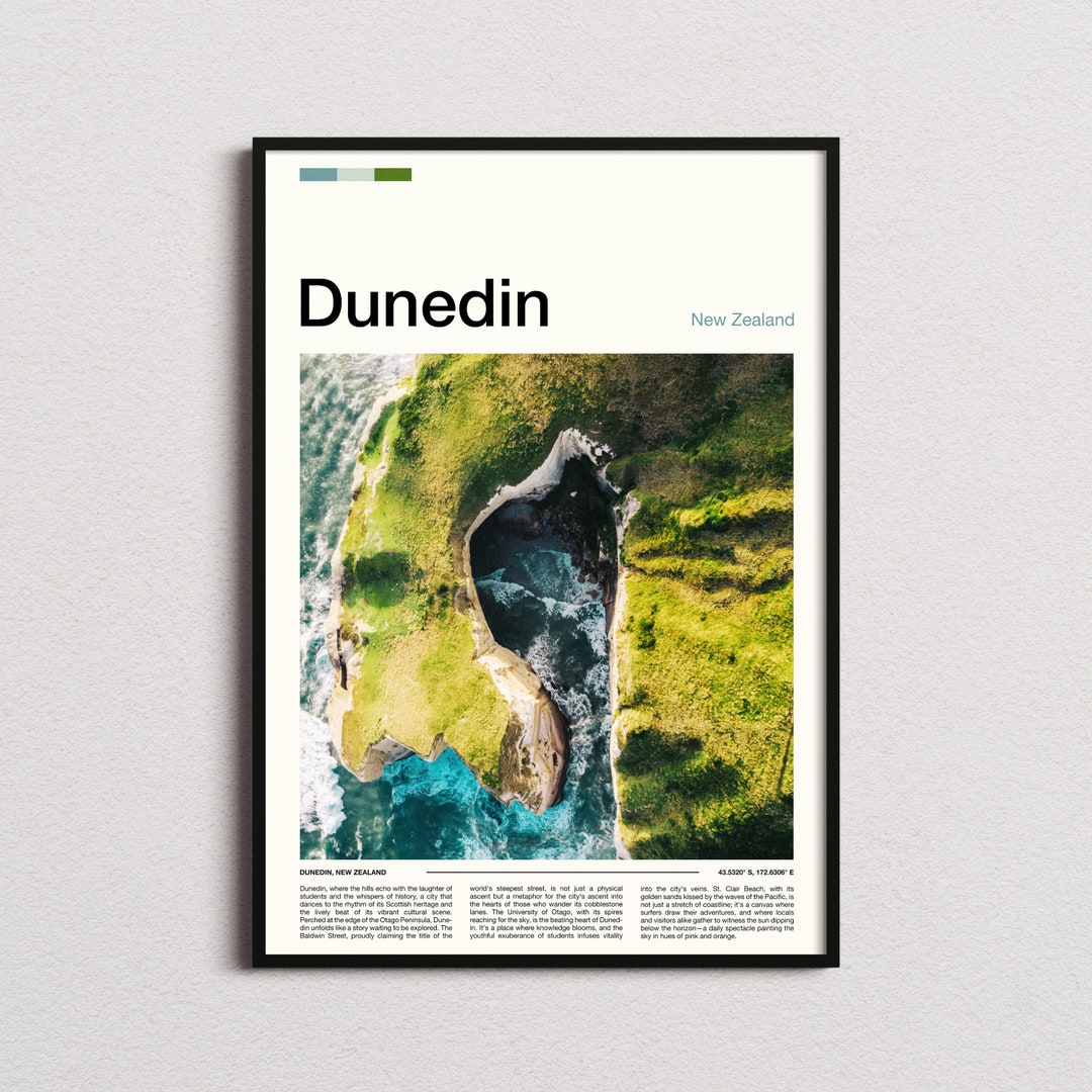 Dunedin Print, Dunedin Poster, Dunedin Wall Art, New Zealand Art Print ...