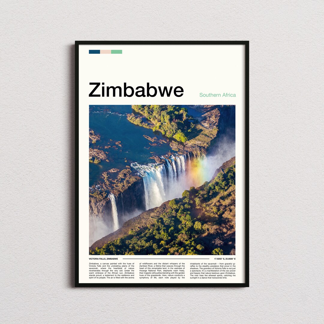 Zimbabwe Print, Zimbabwe Poster, Zimbabwe Wall Art, Zimbabwe Art Print ...