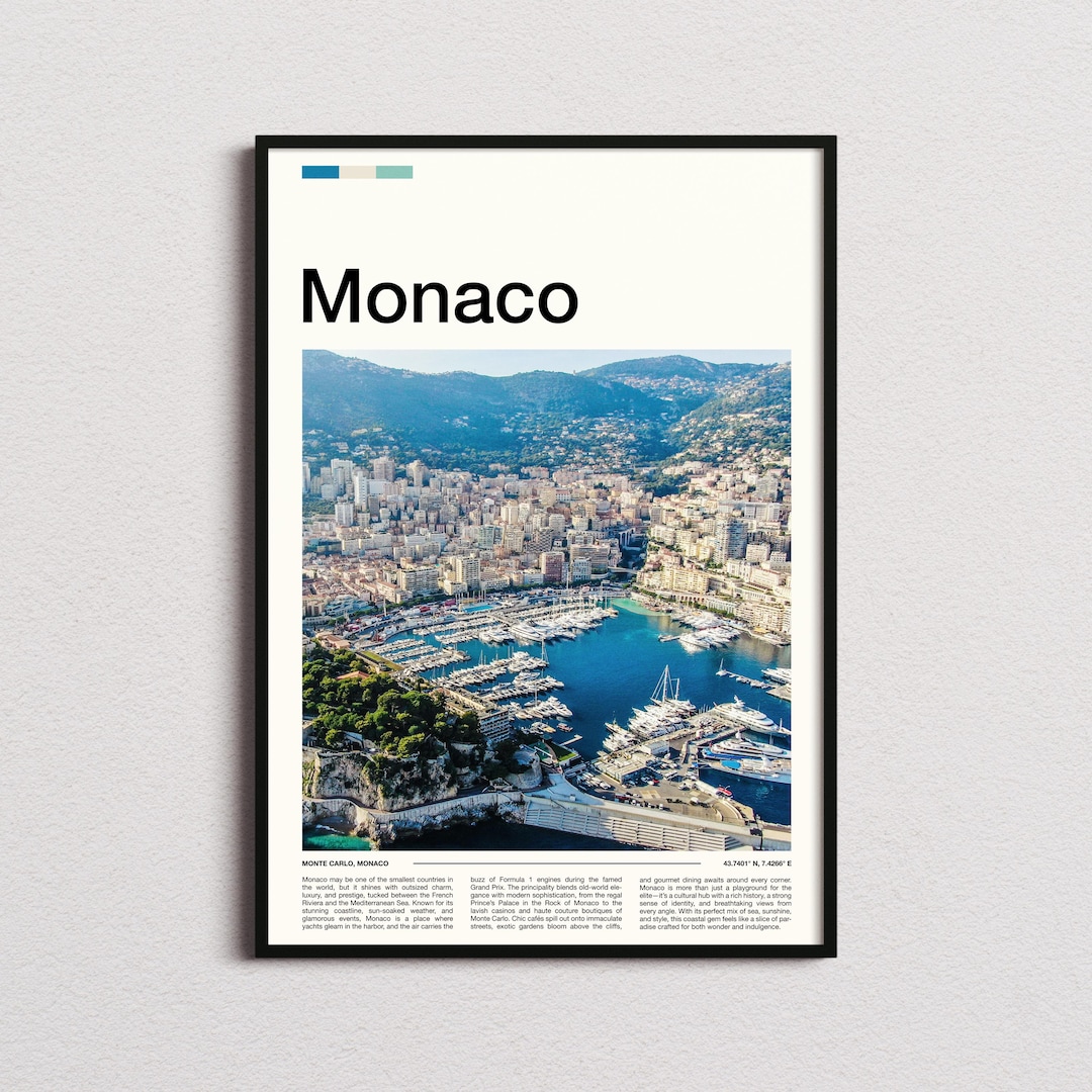 Monaco Print, Monaco Poster, Monaco Wall Art, Monaco Art Print, Monaco ...