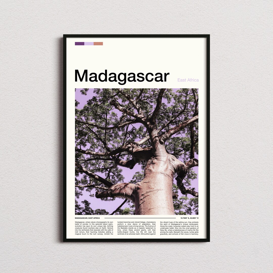 Madagascar Print, Madagascar Poster, Madagascar Wall Art, Madagascar ...