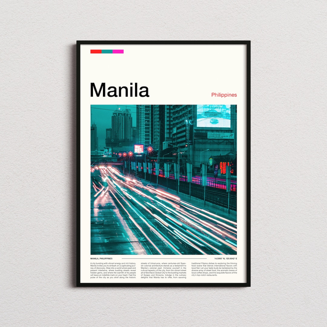 Manila Print, Manila Poster, Manila Wall Art, Philippines Art Print ...