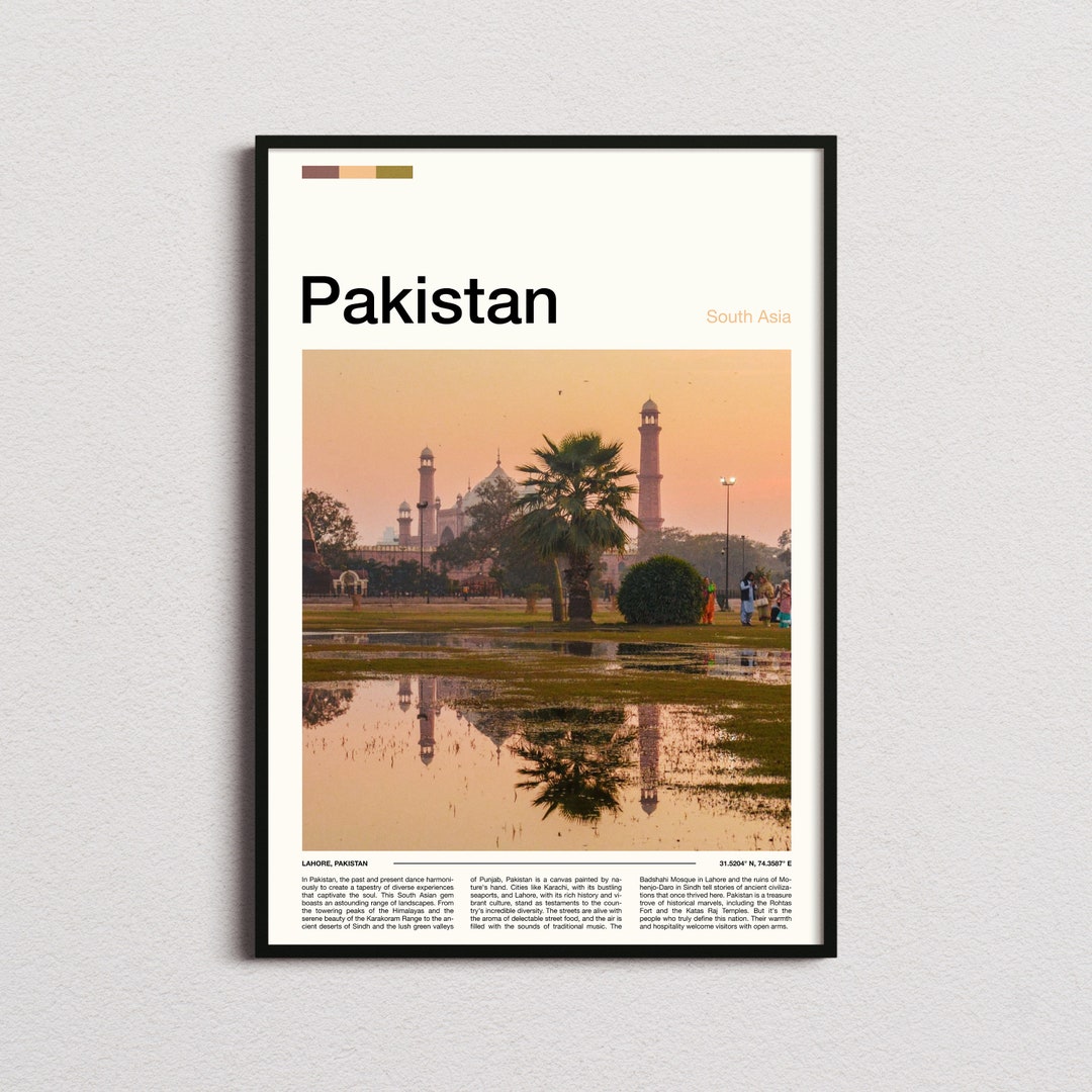 Pakistan Print, Pakistan Poster, Pakistan Wall Art, Pakistan Art Print ...