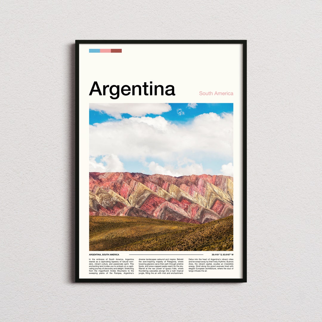 Argentina Print, Argentina Poster, Argentina Wall Art, Argentina Art ...
