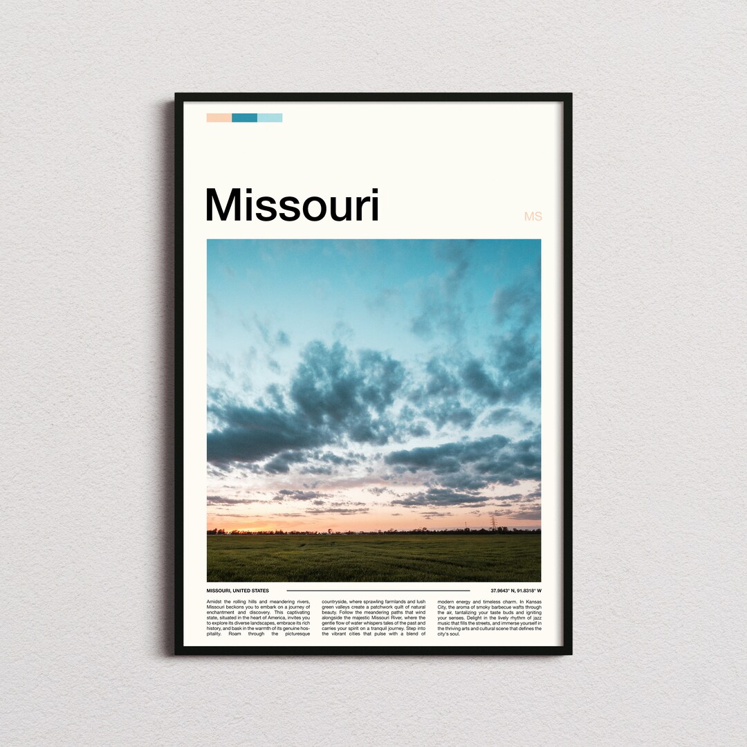 Missouri Print, Missouri Poster, Missouri Wall Art, Missouri Art Print ...
