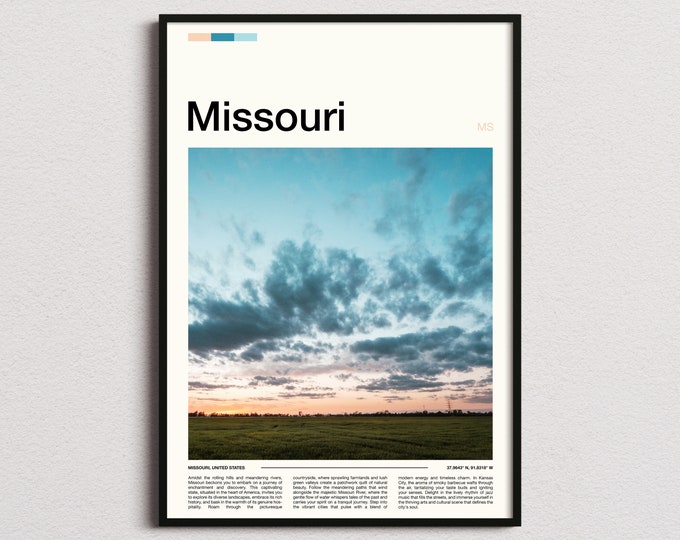 Missouri Travel Poster, Ozark Mountains Poster, Missouri Vintage Poster ...