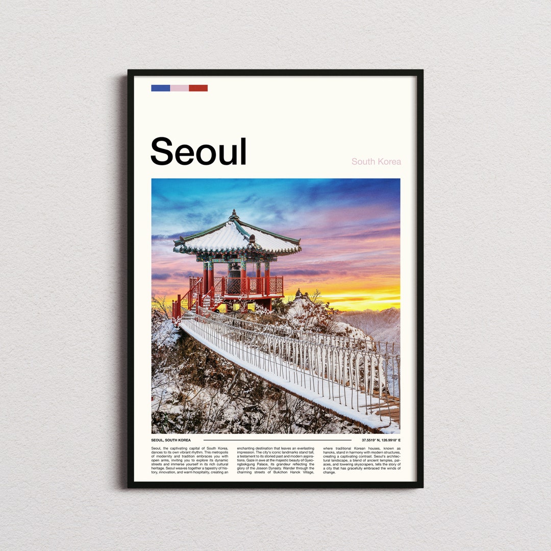 Seoul Print Seoul Poster Seoul Wall Art South Korea Art - Etsy