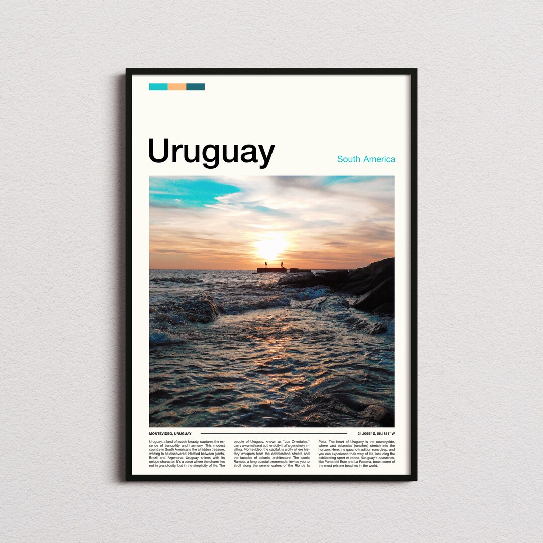 Uruguay Print Uruguay Poster Uruguay Wall Art Uruguay Art - Etsy