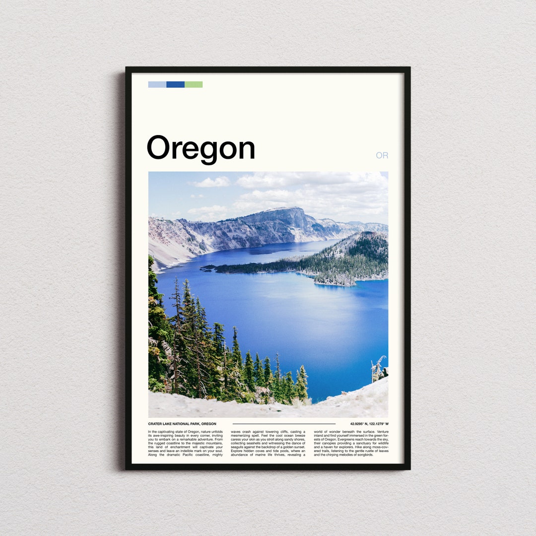 Oregon Print, Oregon Poster, Oregon Wall Art, Oregon Art Print, Oregon ...