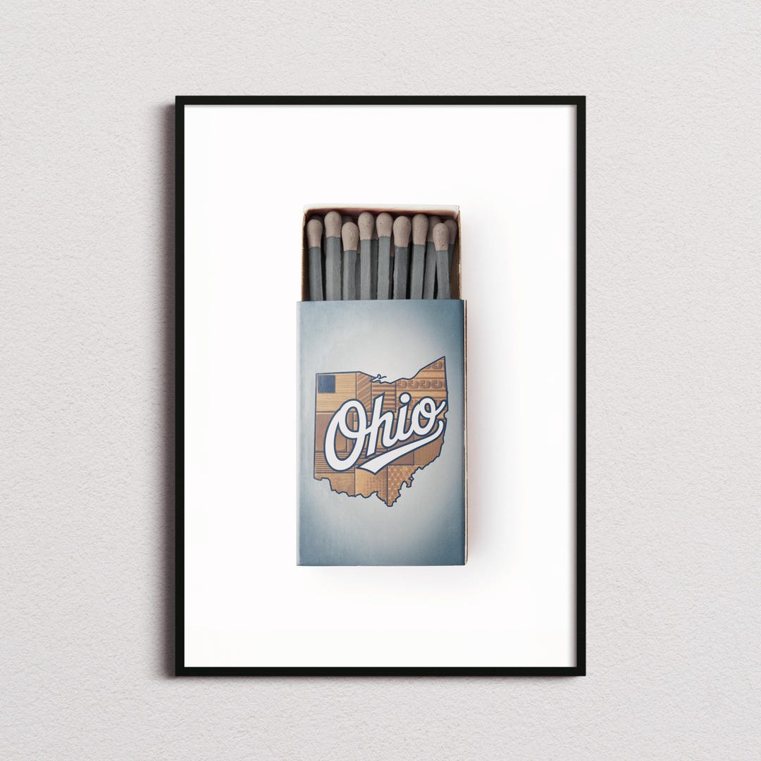Ohio Matchbox Print, Ohio Print, Ohio Poster, Ohio Wall Art, Ohio Art ...