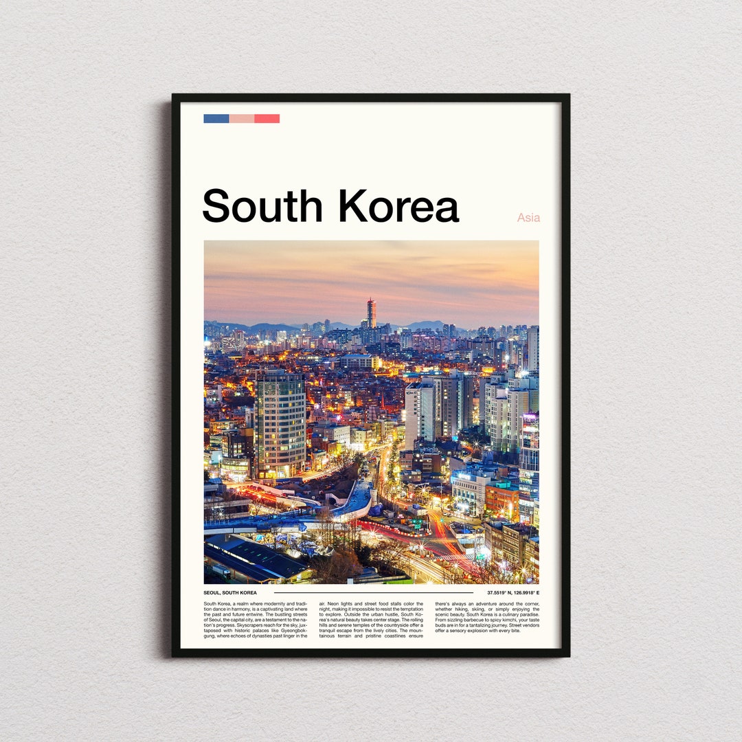 South Korea Print, South Korea Poster, South Korea Wall Art, South ...