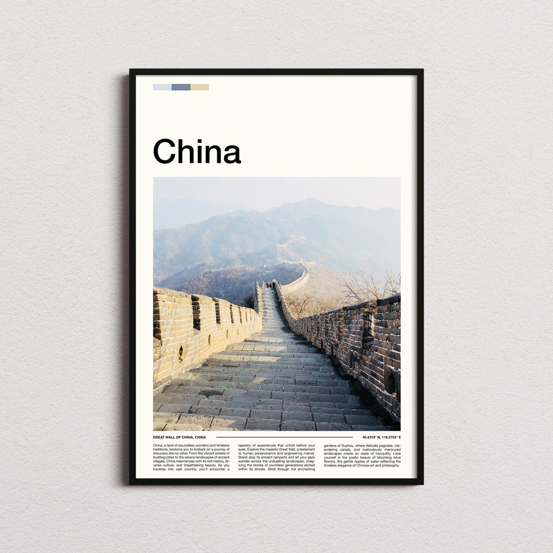 China Print, China Poster, China Wall Art, Great Wall of China Art ...