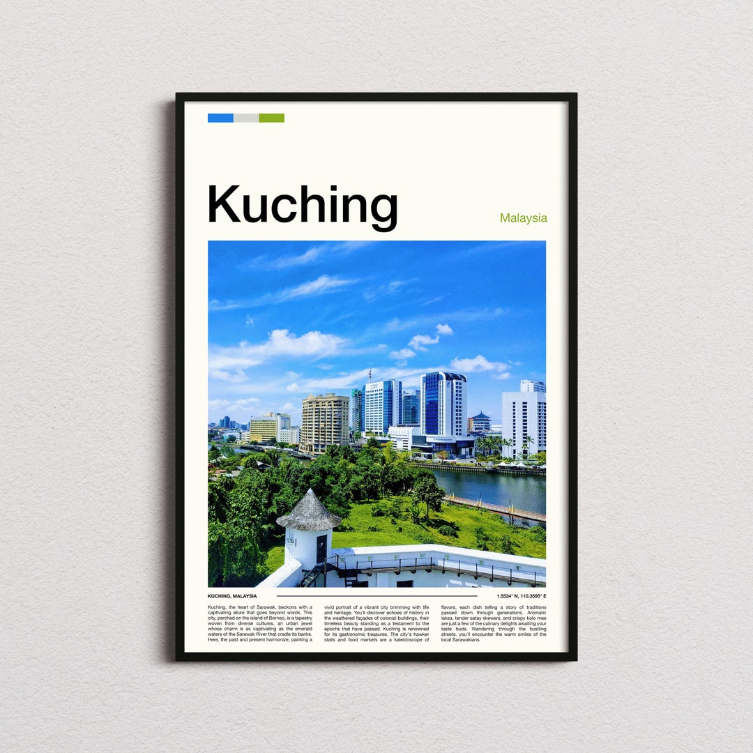 Kuching Print, Kuching Poster, Kuching Wall Art, Malaysia Art Print ...